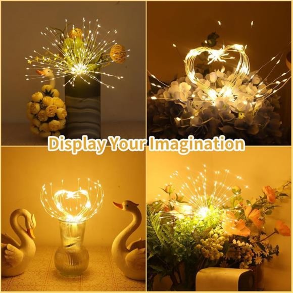 Holiday | 4 Pack 80 Led Firework Lights Diy Starburst Lights Hanging ...